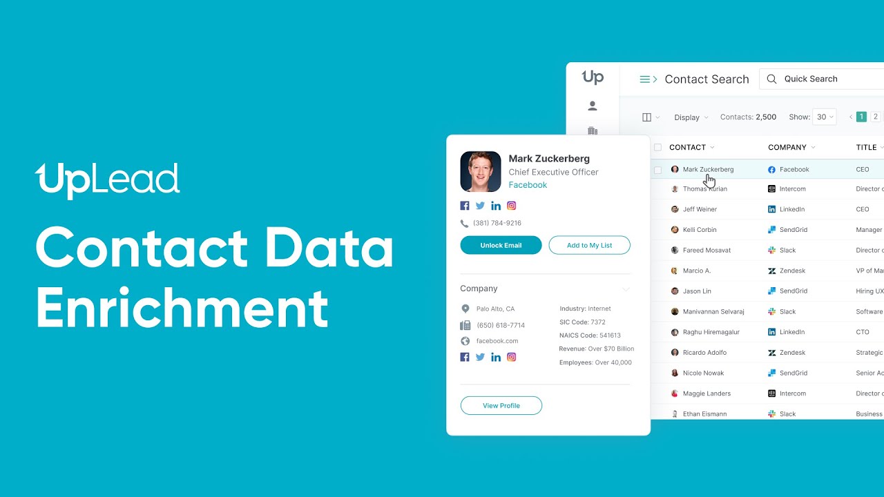 Contact Data Enrichment - UpLead - YouTube