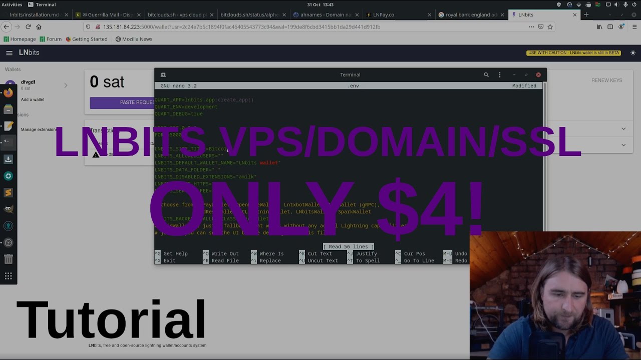 20min/$4 anon LNbits install with domain and SSL tutorial - YouTube