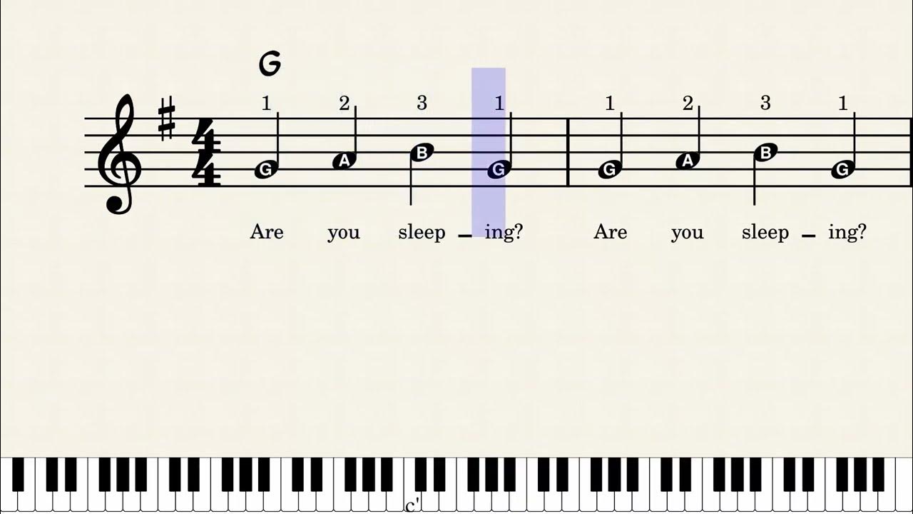 Are You Sleeping Brother John (Frere Jacques) - Easy Keyboard Sheet ...