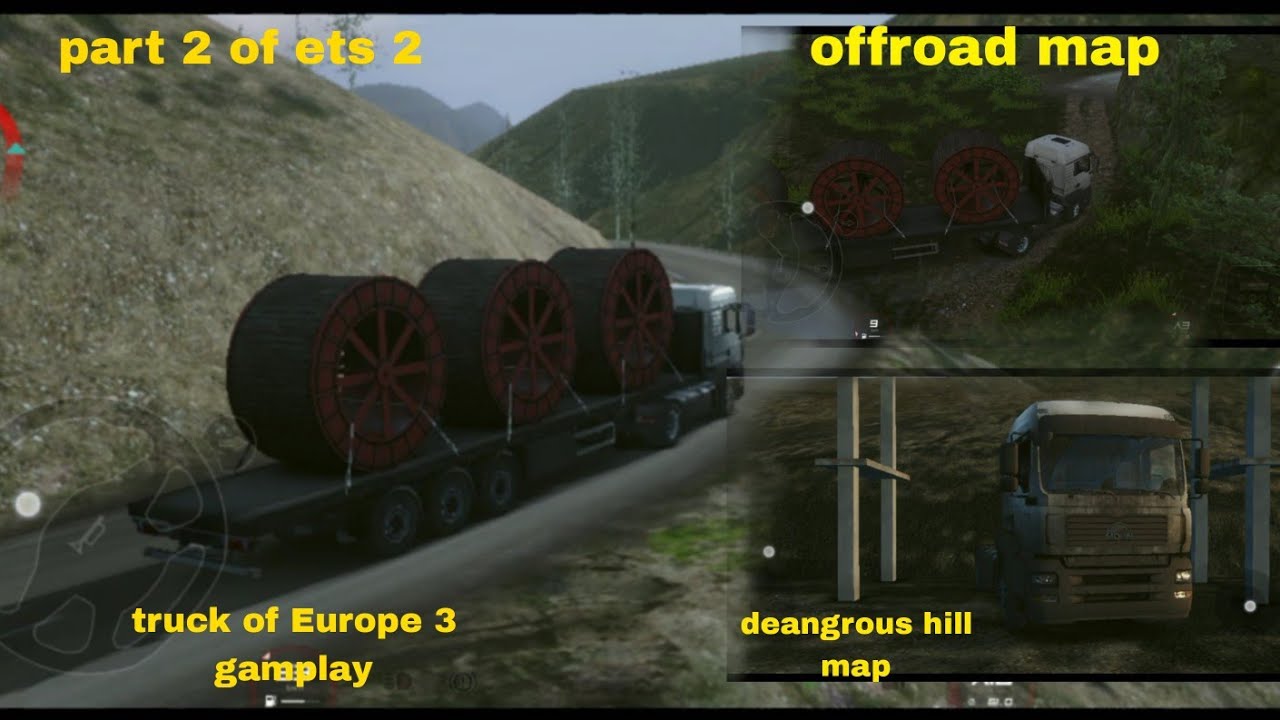 part 2 ets like game 😔first trip offroad and hill dangerous map🌍 on ...