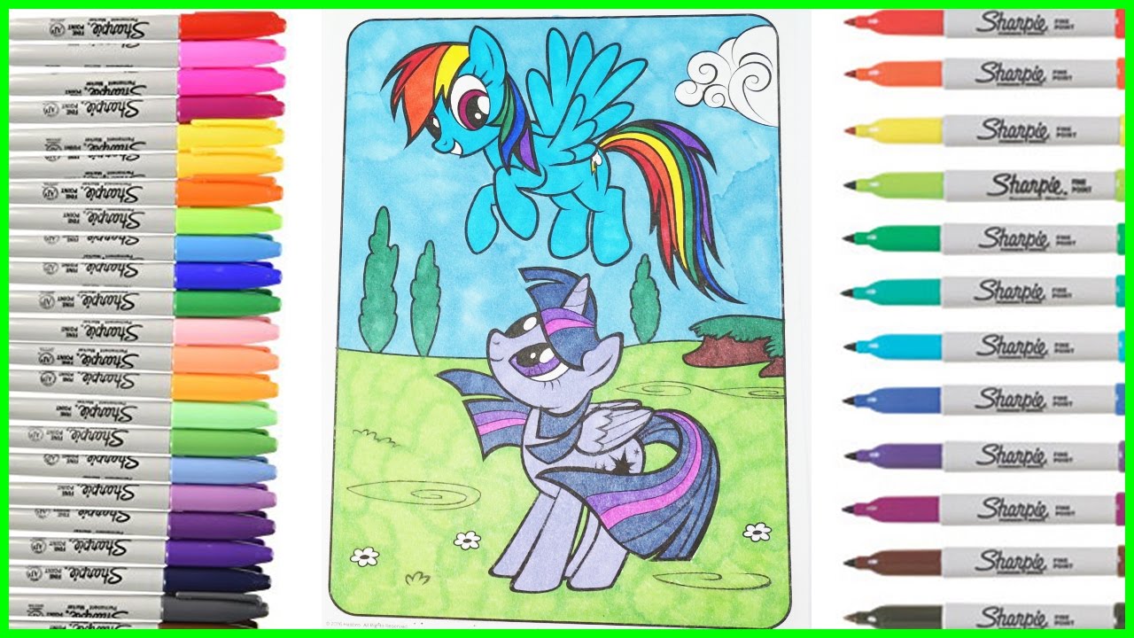 My Little Pony Coloring Book Rainbow Dash and Princess Twilight Sparkle ...