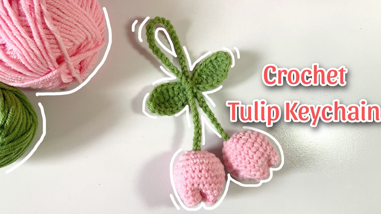How To Crochet a Tulip Keychain | Easy Crochet Tulip 🌷 - YouTube