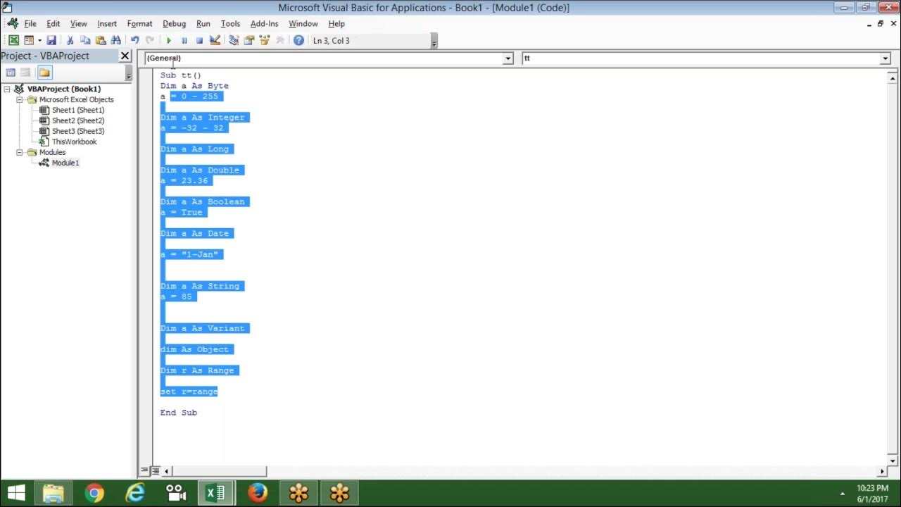 Data Type in VBA - Excel VBA Training with Sujeet Kumar - YouTube