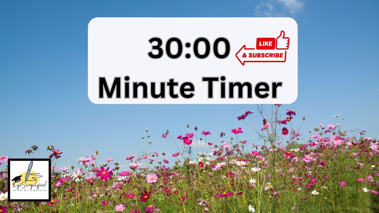 30-Minute Relaxation Timer with Serene Floral Background 🌸 | Stress ...