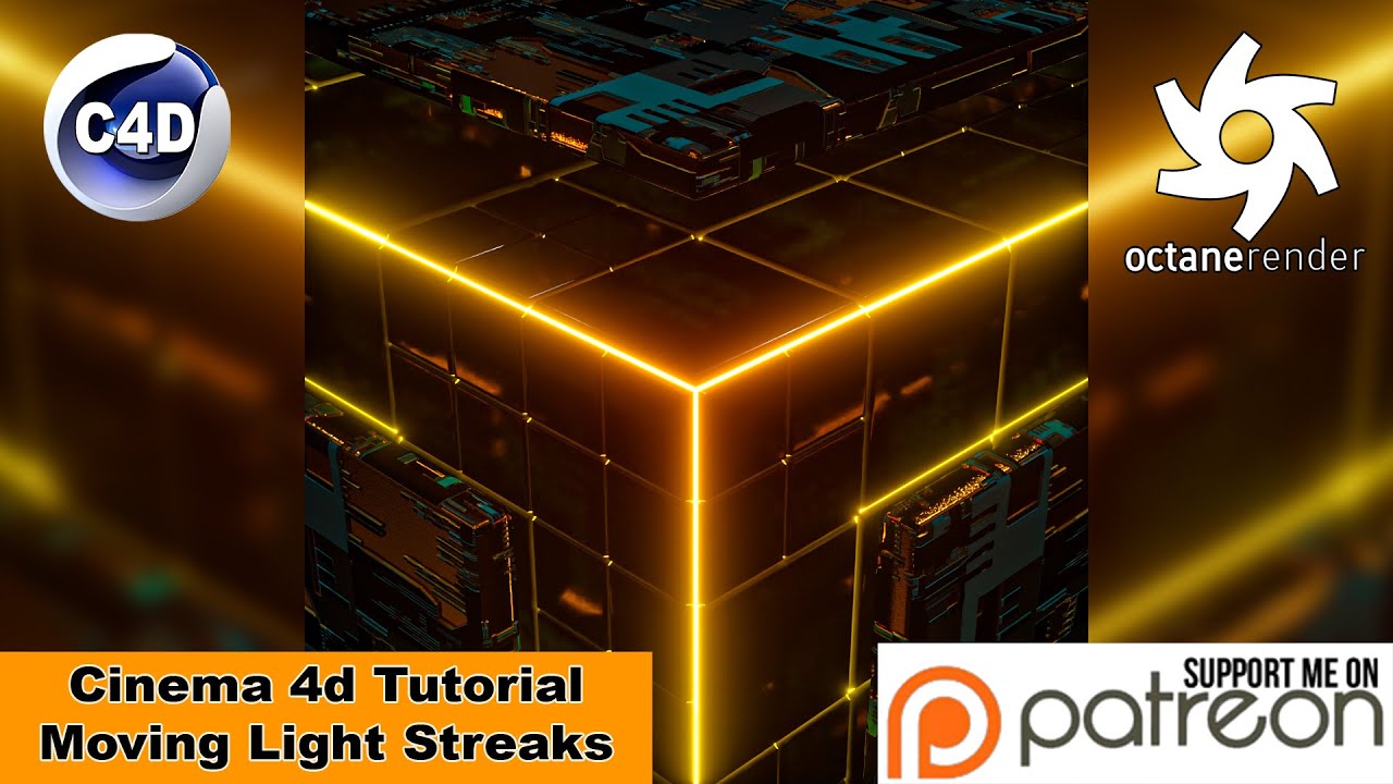 MOVING LIGHT STREAKS (C4D Tutorial Preview) - YouTube