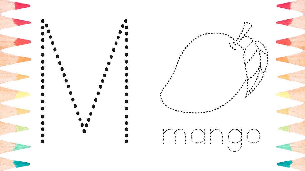 Learn Alphabet M Words with Drawing and Coloring | 알파벳 M 단어 망고 그림 그리고 ...