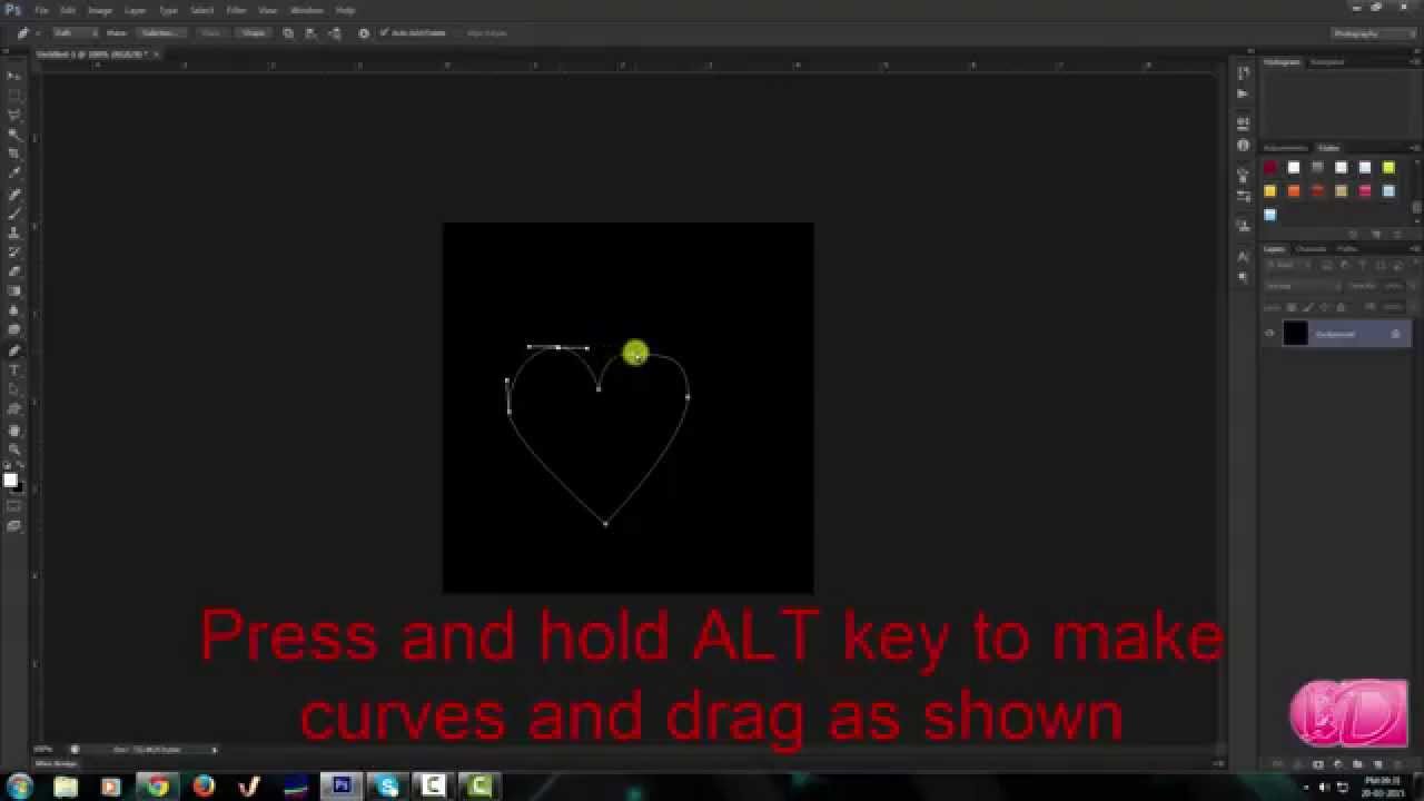 Create Heart Shape In Photoshop CS6 Using With Brush And Pen Tools ...