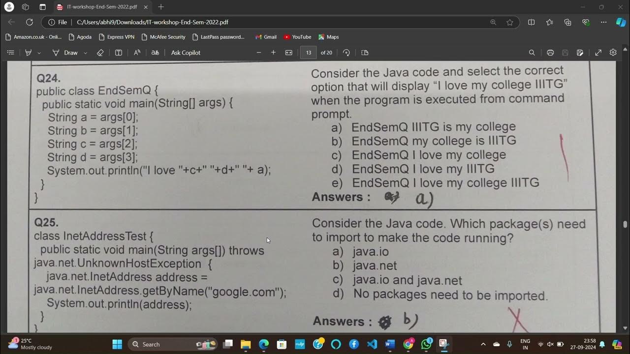 IIIT Guwahati Java MCQs PYQ - YouTube