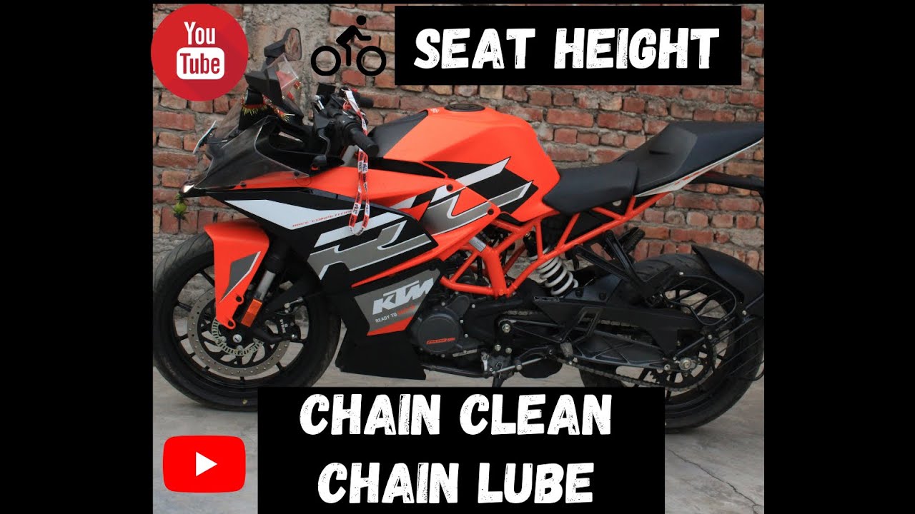 KTM RC 200 (Electric Orange) Chain Clean and Lube - YouTube
