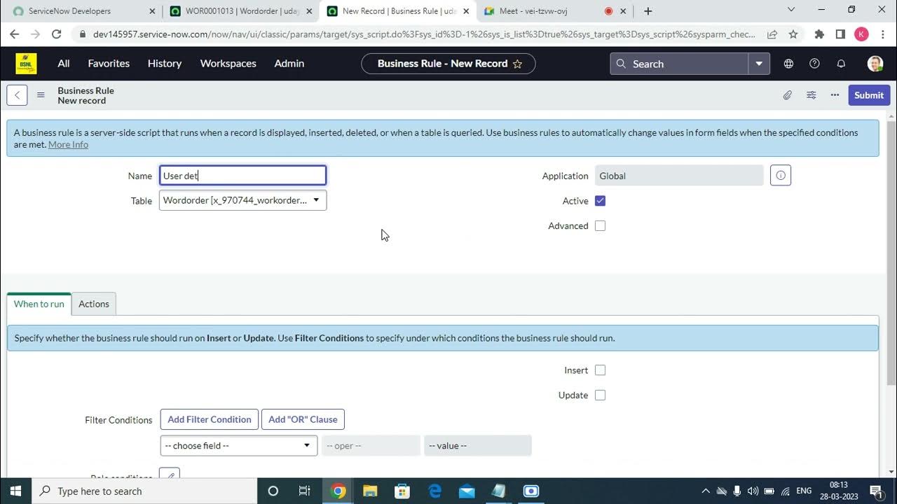 ServiceNow Async,Display and Query Business rules - YouTube