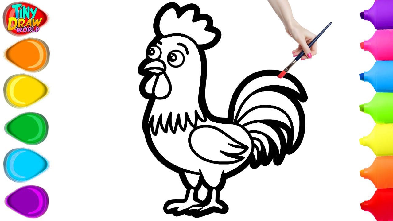 🐓 How To Draw a Cute Rooster | Easy Step By Step Tutorial - YouTube