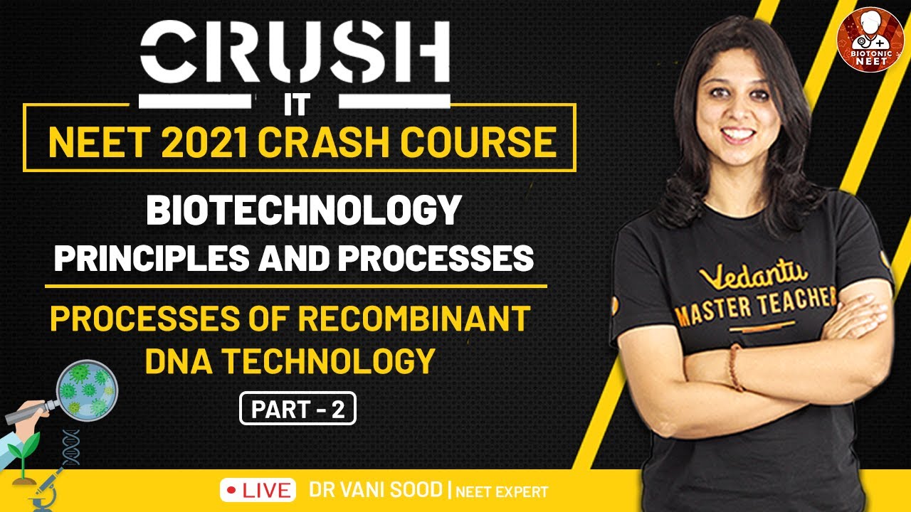 Biotechnology Principles and Processes- Processes of Recombinant DNA ...