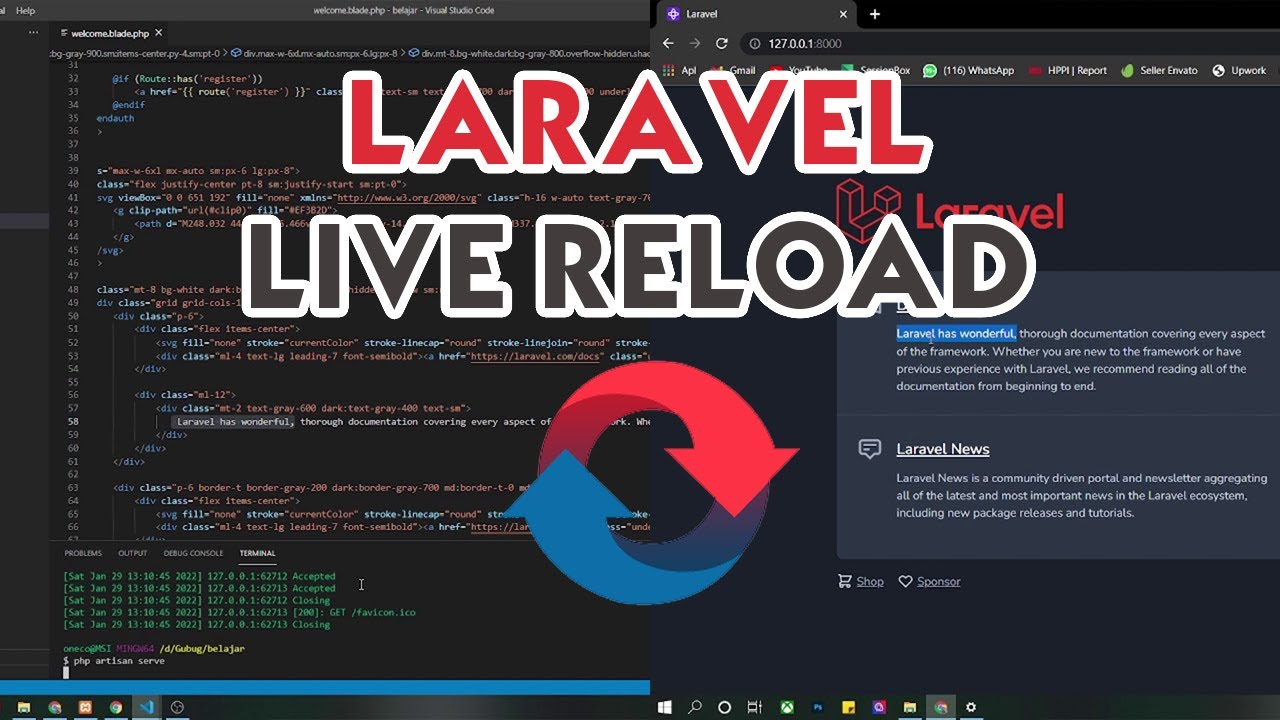 Hot Reload Laravel Projects Auto Refresh Youtube