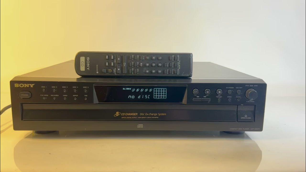 Sony CDP-CE275 Digital Optical Out 5-Disc Changer CD Player w/ Remote - YouTube