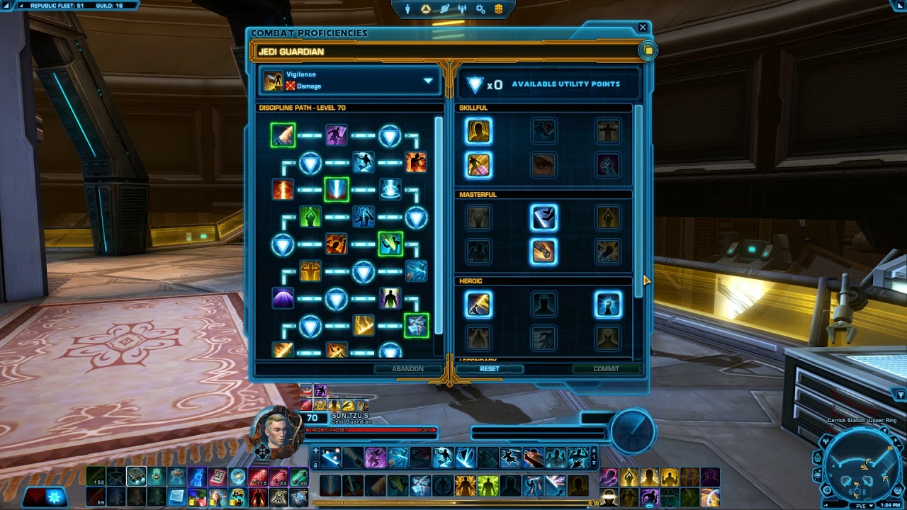 SWTOR jedi guardian vigilance full dps pve build 5.10.2a 2019 - YouTube