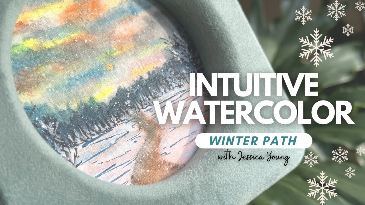Intuitive Watercolor Painting Session: Snowy Winter Path with Process ...