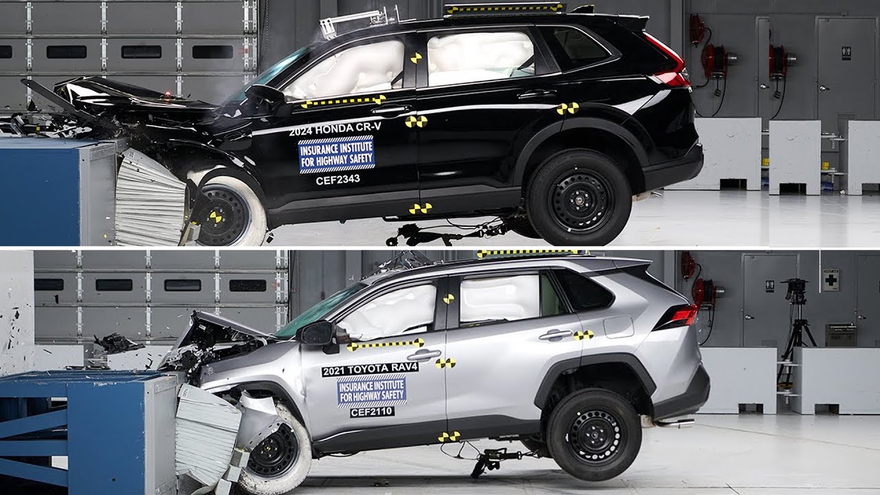 2024 Honda CR-V vs Toyota RAV4 – IIHS crash test - YouTube