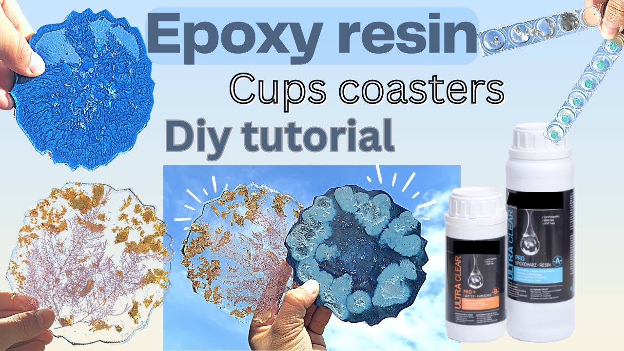 Cup coasters DIY with EPOXY RESIN | flowers, gold & color in Epoxy ...