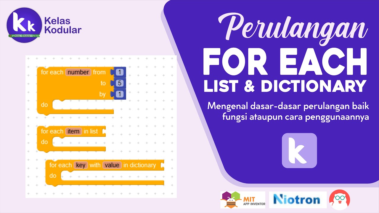 Perulangan For Kodular Mit App Inventor Appybuilder Thunkable