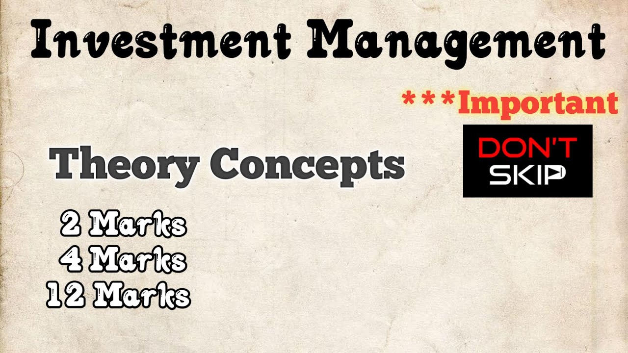 Investment Management Bcom 6th semester NEP Elective Paper 2024 - YouTube