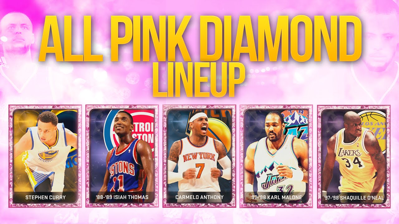 NBA 2K15 My Team PINK DIAMOND STEPH DEBUT! ALL PINK DIAMOND LINEUP ON ...