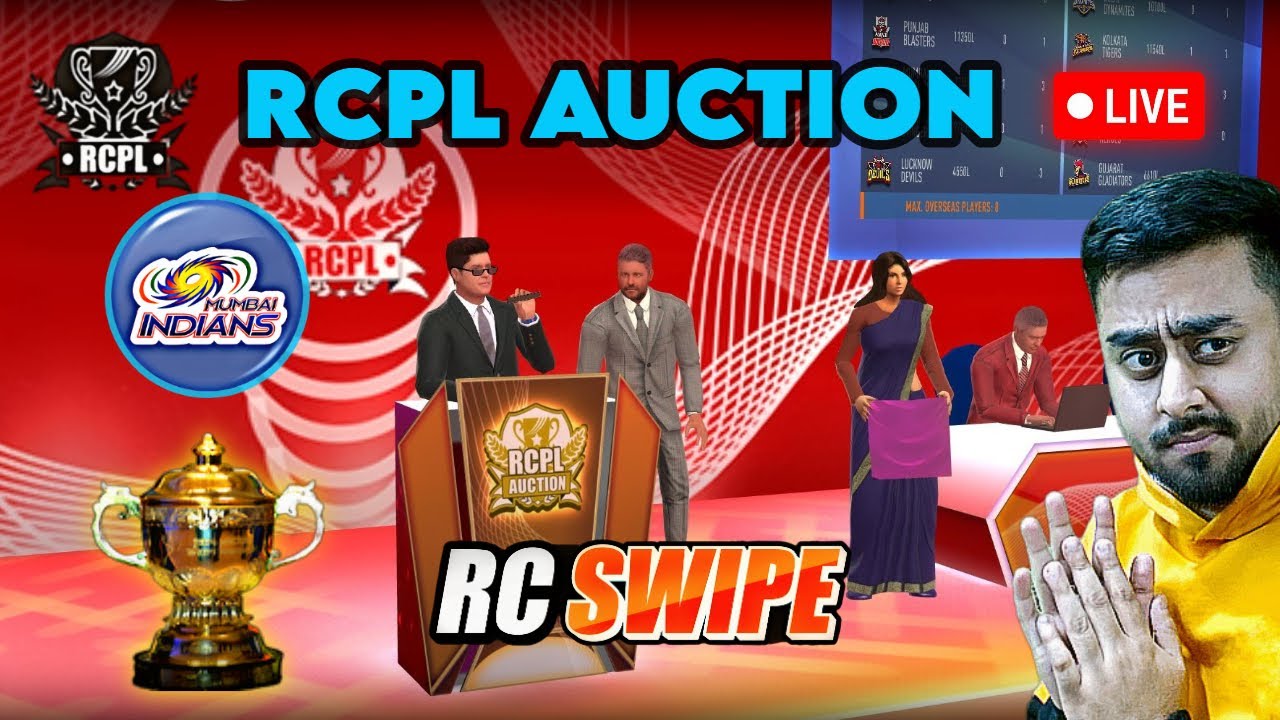 🔴Live RCPL Auction with Mumbai Indians Team 😍 RCPL 2025 - Real Cricket ...