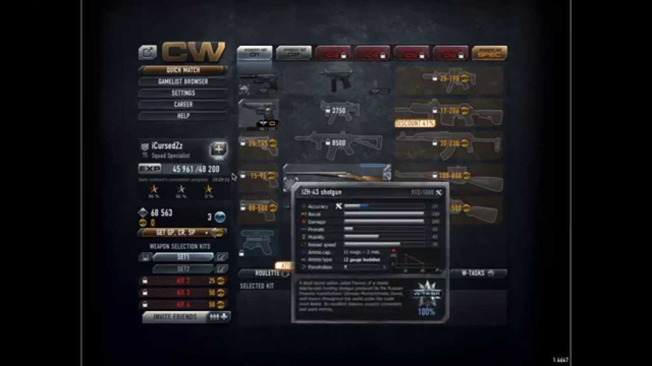 Contract Wars : Quest #1 W-TASKS IZH-43 Tac - YouTube