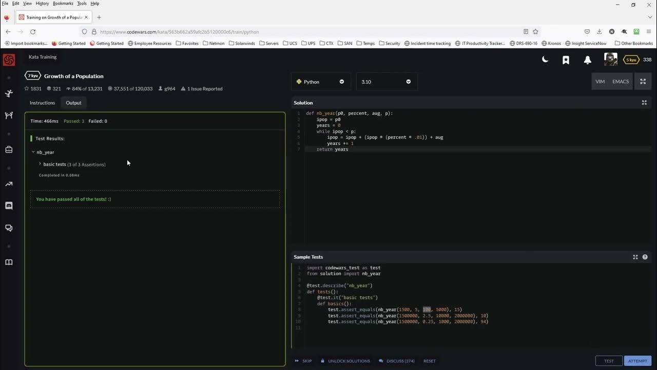 30 Day Codewars Python Challenge 5 Growth Of A Population Youtube