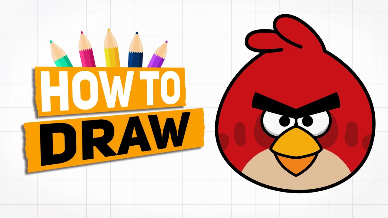 HOW TO DRAW RED FROM THE GAME ANGRY BIRDS STEP BY STEP! - YouTube