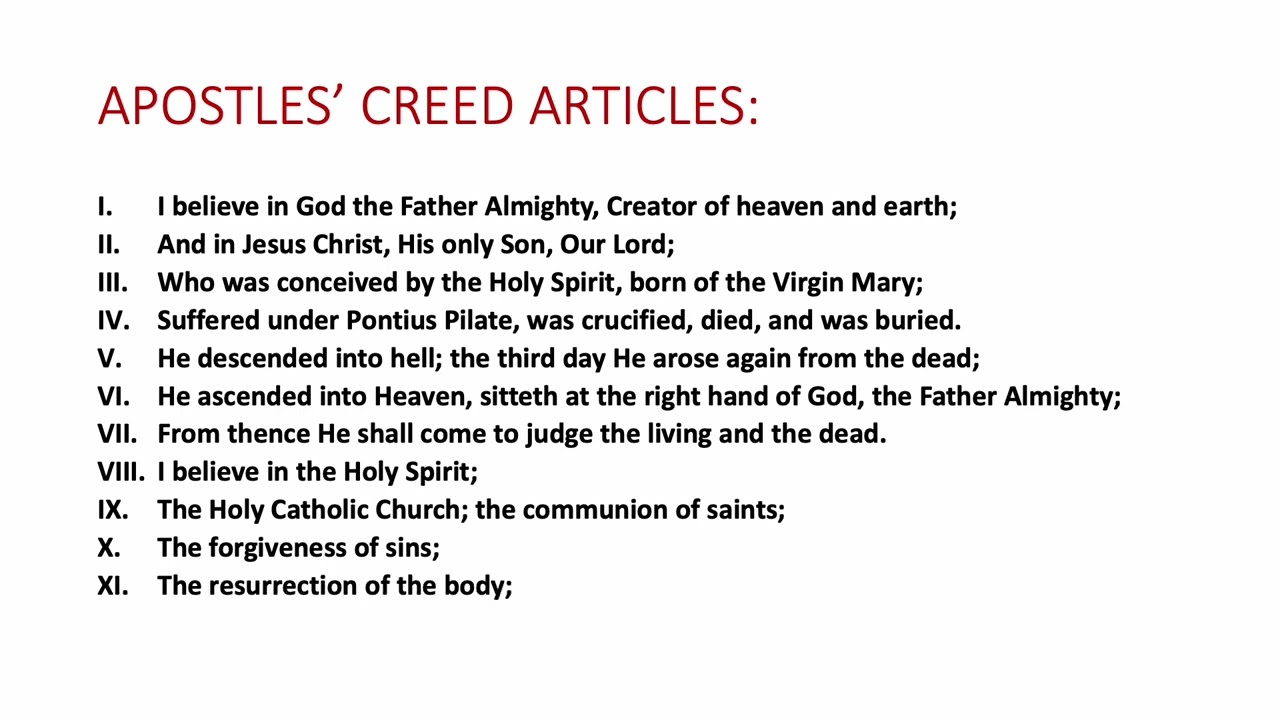 What Are The 12 Parts Of The Apostles Creed