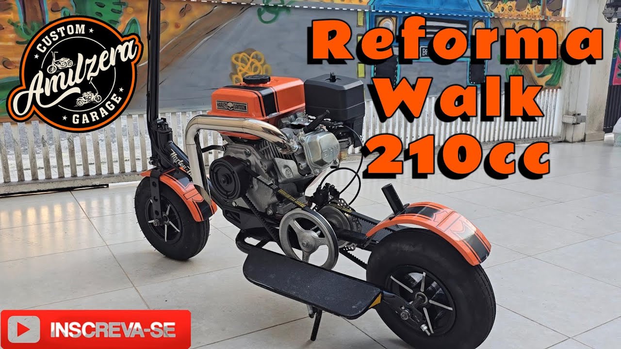 Reforma Walk Machine 210cc unidade Harley - YouTube