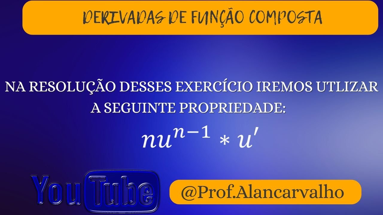 Neste vídeo exemplifico como determinar derivada de uma função composta ...