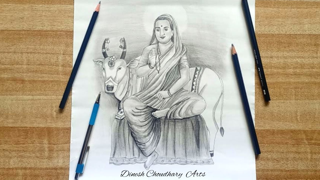 Aai Mataji Drawing ️ #aaimata #drawing #seervi - YouTube