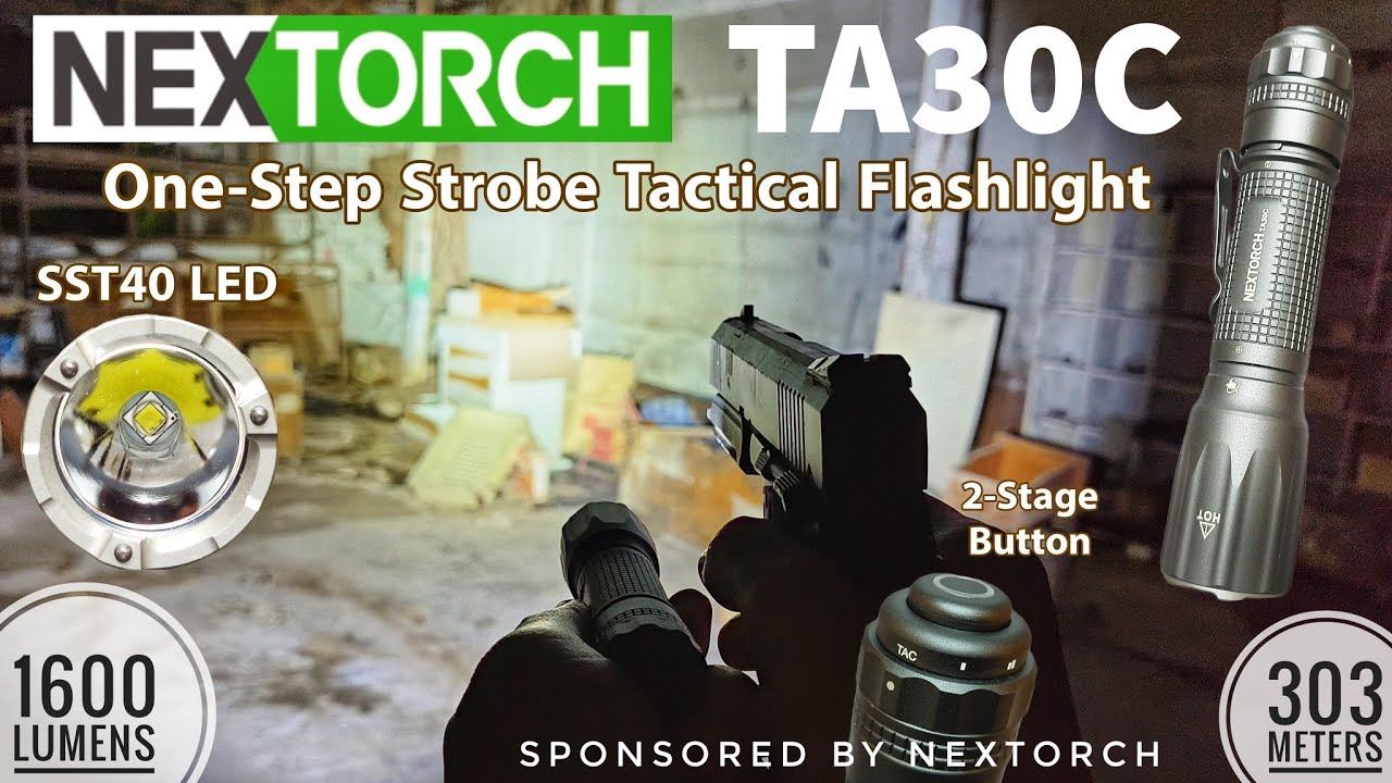 NEXTORCH TA30C - One-Step Strobe Tactical Flashlight, 1600 lm, 303 ...
