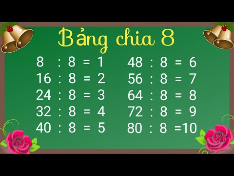 Bảng chia 8 | bảng cửu chương chia 8 | bảng cửu chương chia #dâutâytv ...