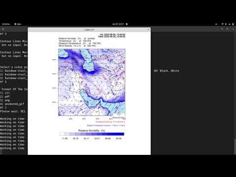 Contour plot with 3 overlaid variables and wind vectors from the WRF model outputs - YouTube