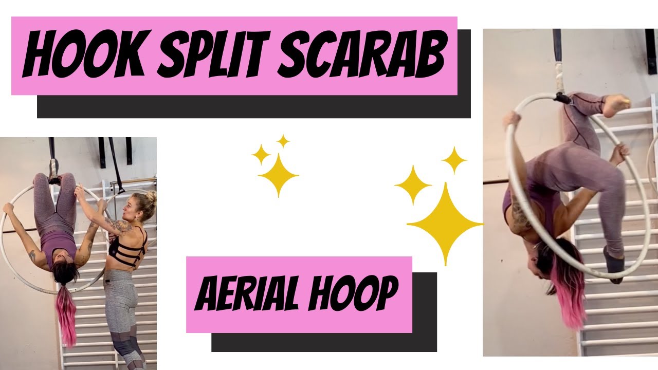 hook split scarab on aerial hoop tutorial - YouTube