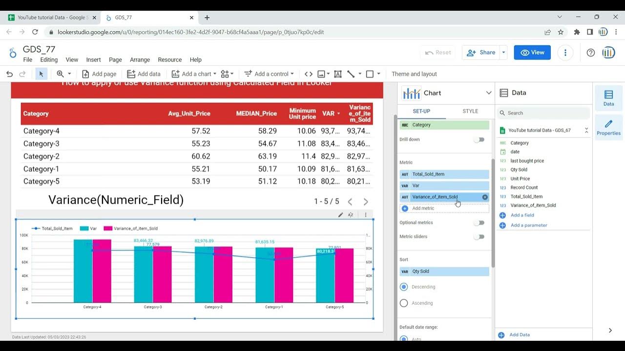Apply Variance Function using Calculated Field in Looker & Google Data Studio | # ...