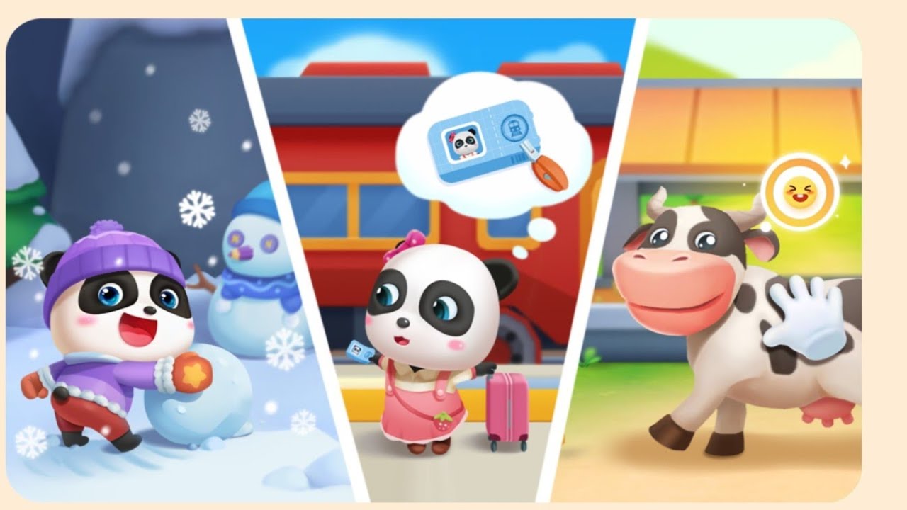 ️Baby panda's train adventure | baby panda | | kids cartoon | little ...