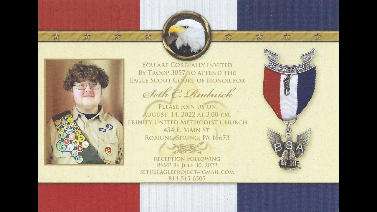 Seth Rudnick Eagle Scout Ceremony - YouTube