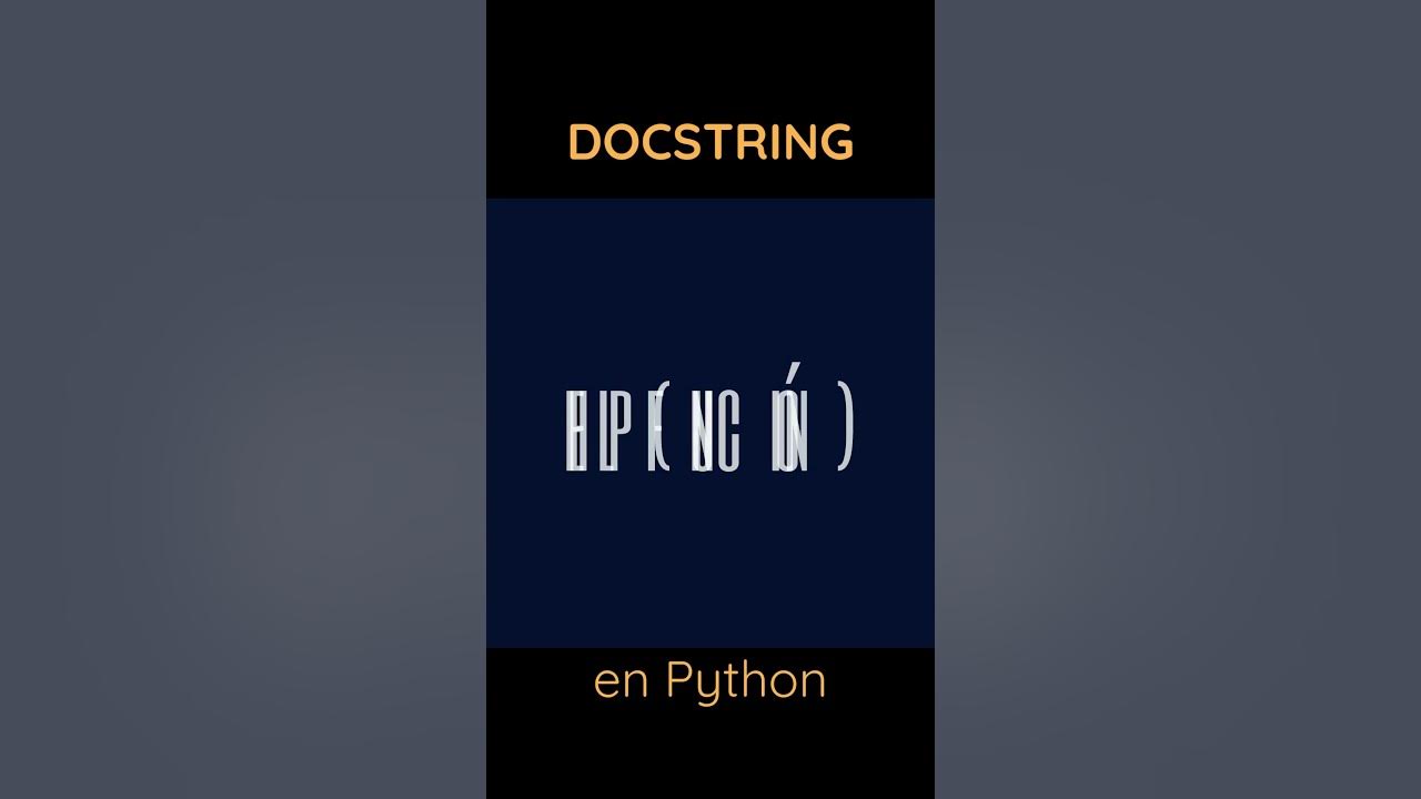 Docstring en Python #python #programacion #aprenderpython - YouTube
