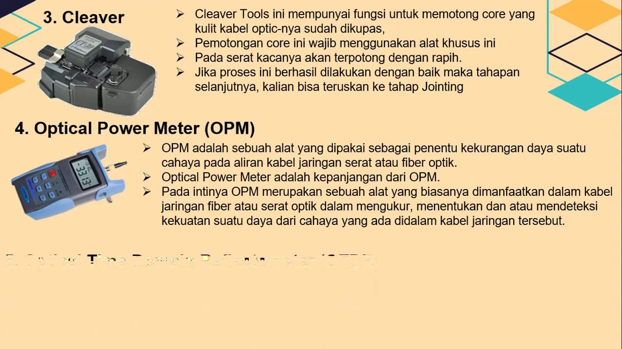 Konsep K3 penggunaan peralatan kerja fiber optik, Splicer, OTDR, OPM ...