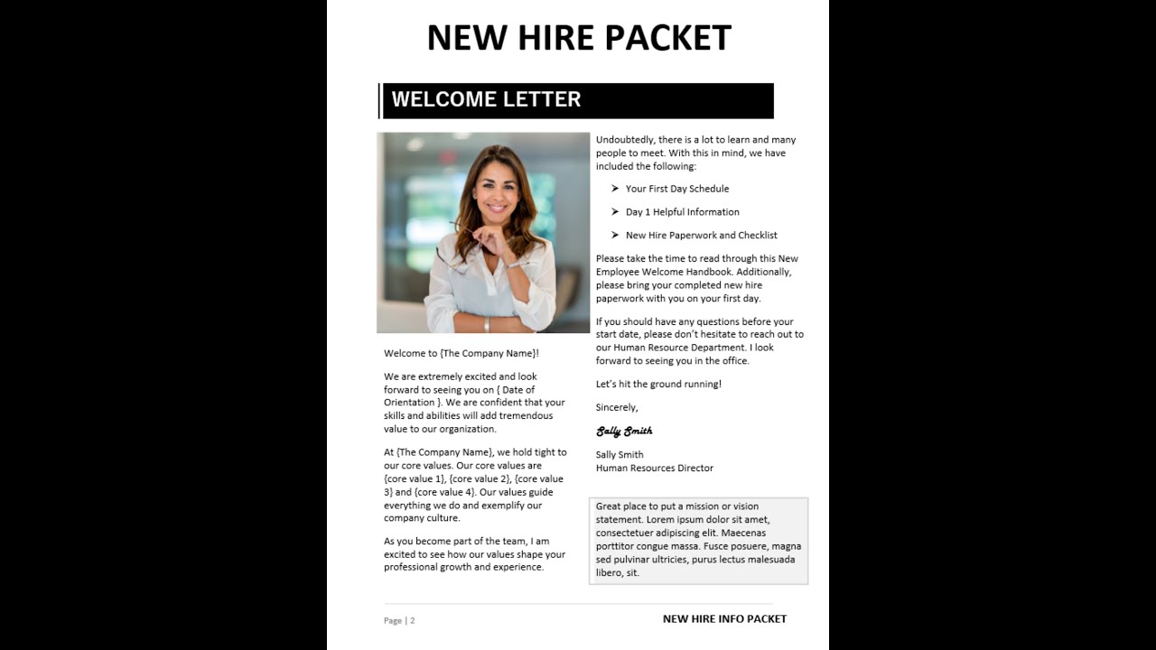New Hire Onboarding Kit: Welcome Letter, First Day & Week Agendas, 30 ...