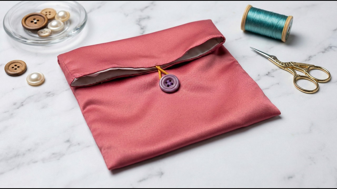 Simple Fabric Bag - Your Very First Sewing Project Tutorial - YouTube