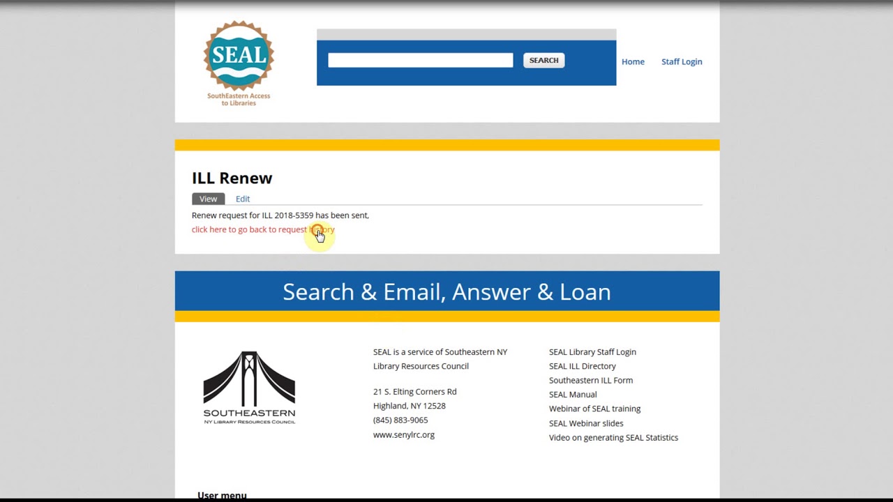 SEAL: Receiving, Renewing, and Returning Materials - YouTube