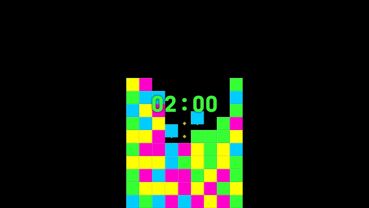 2 Minute Timer ⏳ ASMR Falling Bricks Countdown (9 Cols, Speed 3, Theme cyberpunk) - YouTube