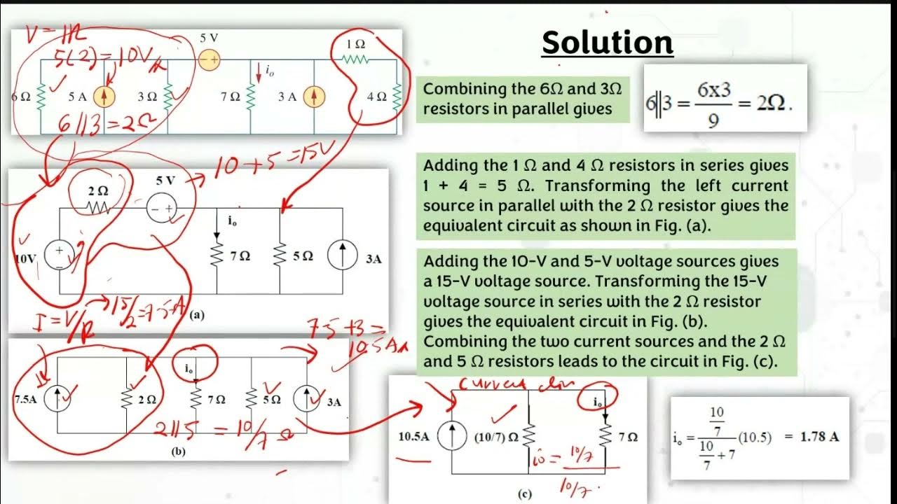 CIRCUIT THEOREM: SUPERPOSITION AND SOURCE TRANSFORMATION PART II - YouTube