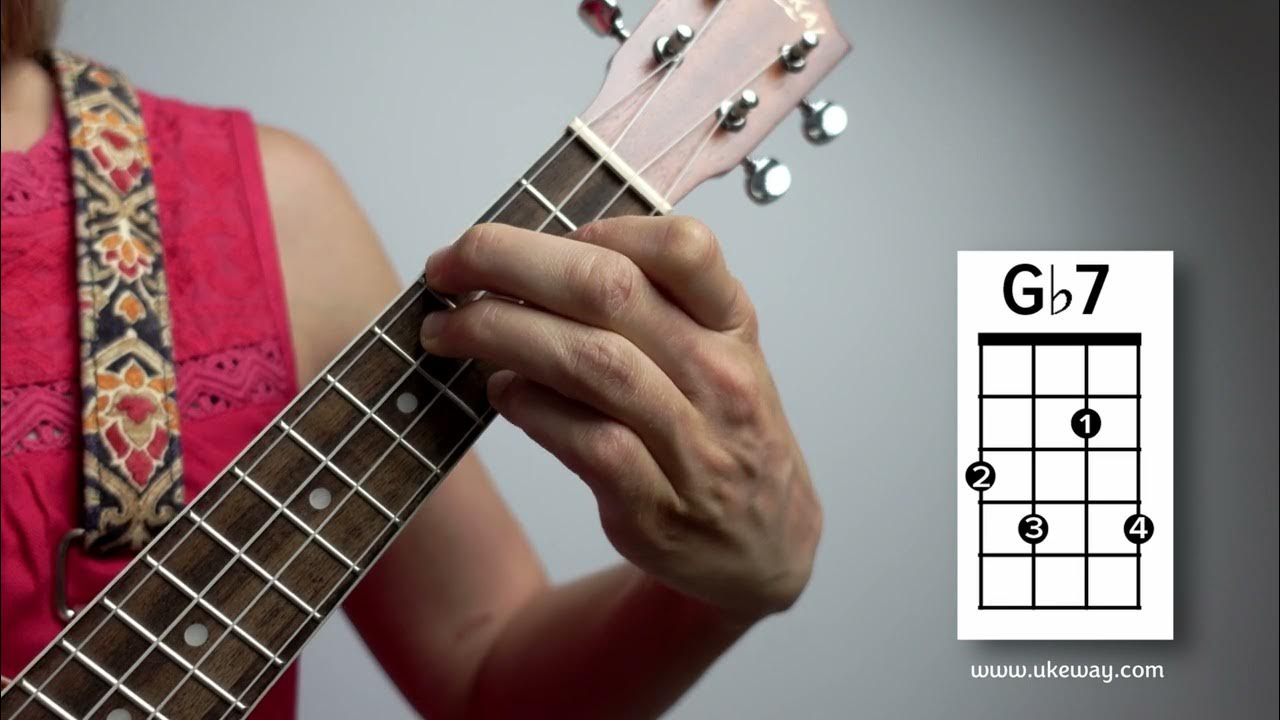 Gb dur7 Akkord auf der Ukulele Gb7 - YouTube