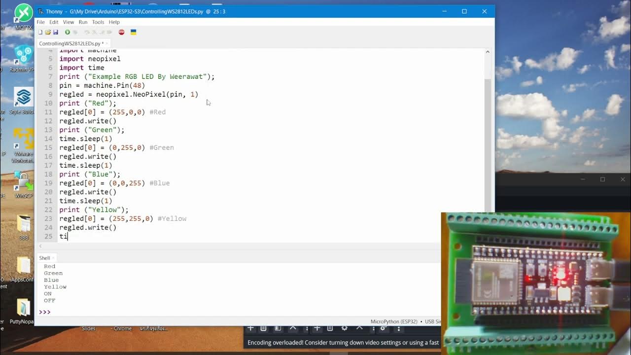 Example: ESP32-S3 Controlling WS2812 LEDs with MicroPython - YouTube