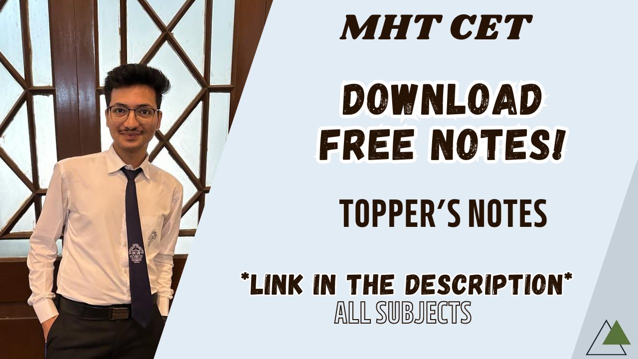 Topper's Notes For Free!! | Download Link In Description! | #mhtcet2024 ...